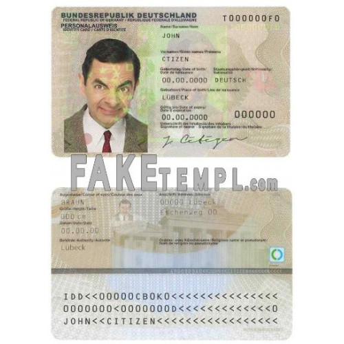 Germany Fake Identity Card Photoshop Template PSD germany-fake-identity-card-photoshop-template-psd
